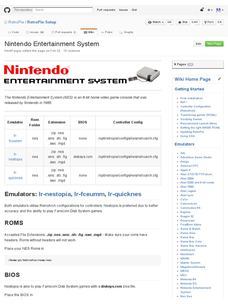 Nintendo Entertainment System RetroPie - RetroPie-Setup Wiki | PDF ...