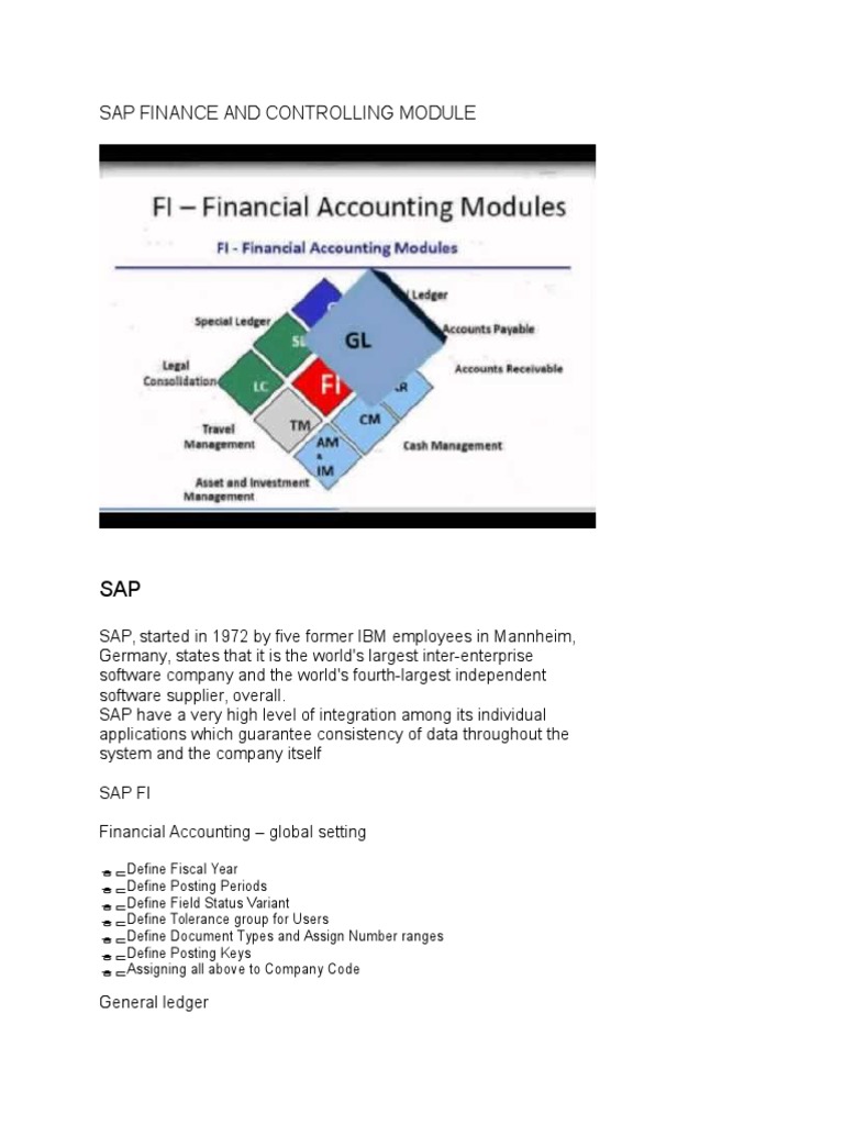 Sap Finance and Controlling Module | PDF