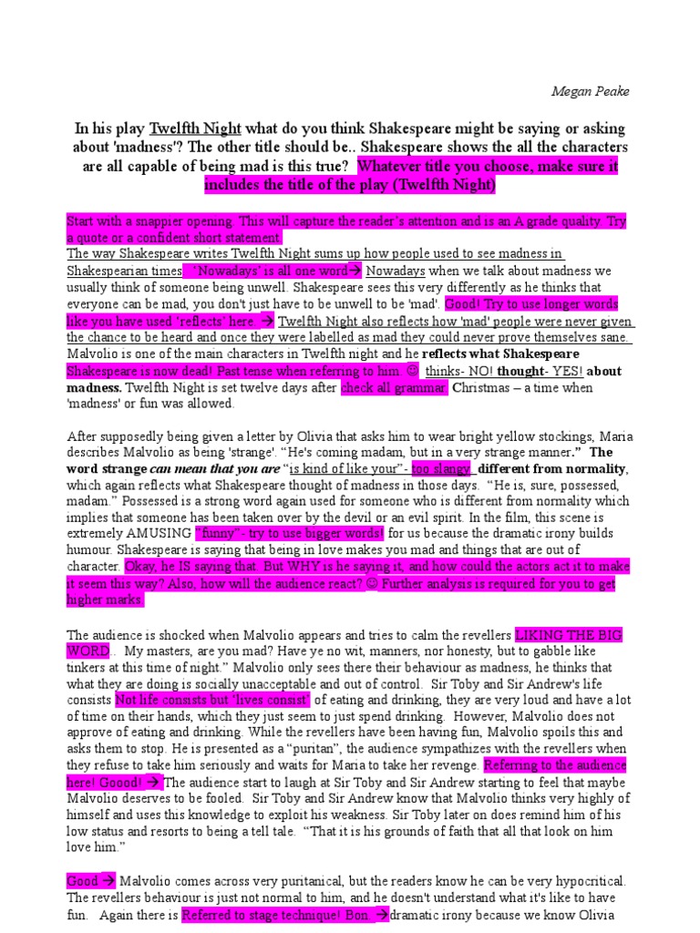 Madness and Irony in Twelfth Night | PDF | Twelfth Night | Irony
