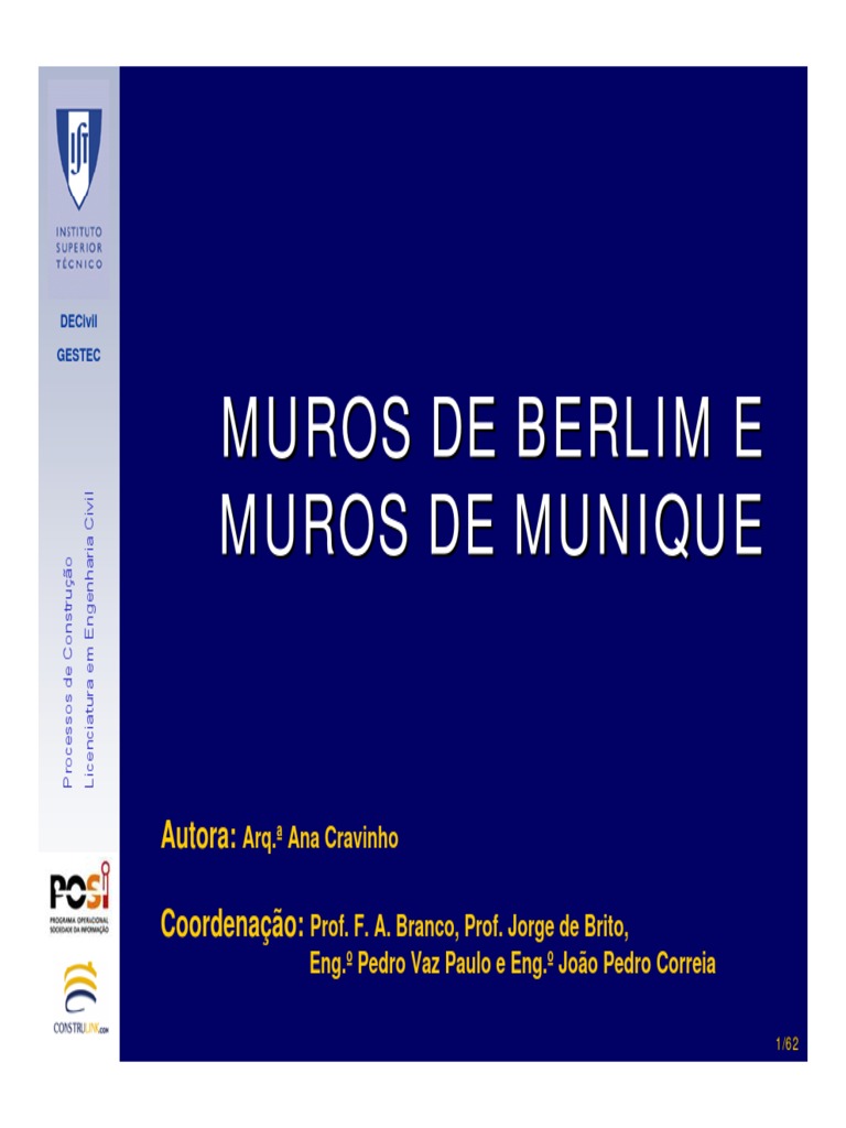Muros de Berlim e Munique: Construção e Tipos | PDF | Engenharia Civil ...