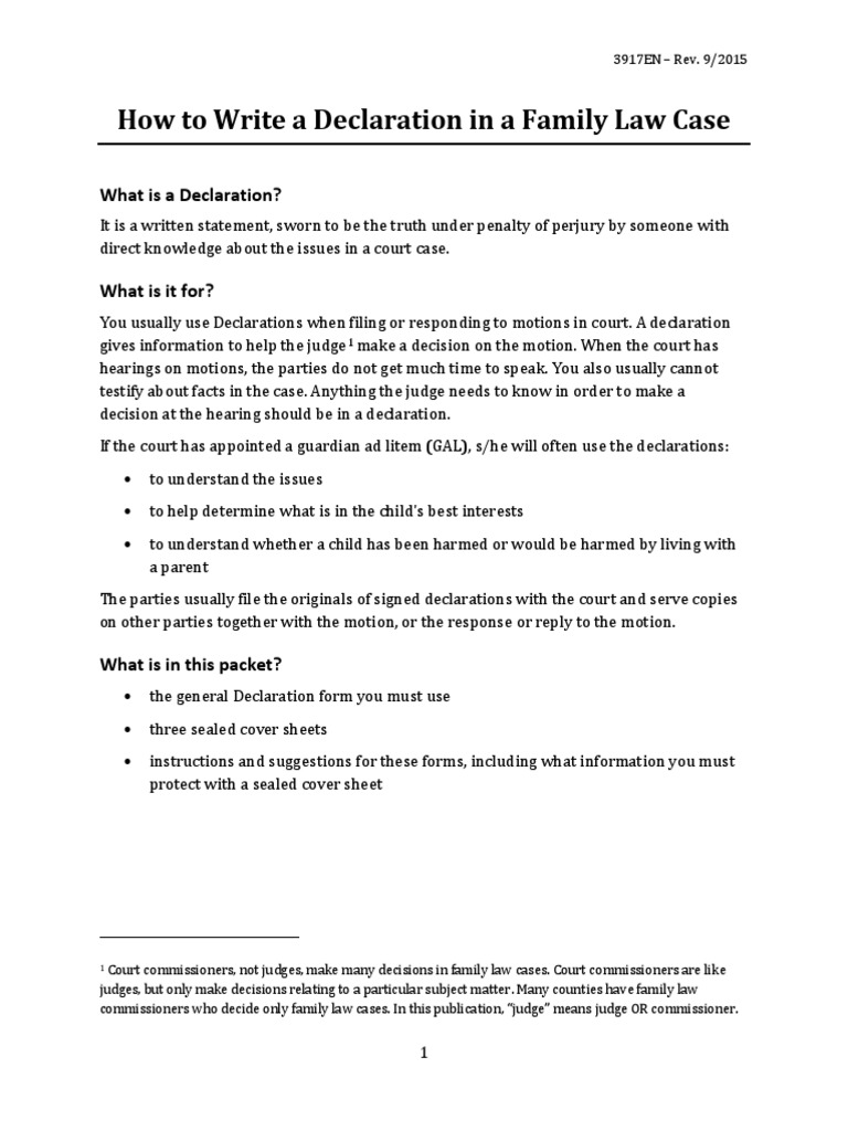 3917en How To Write A Declaration | PDF | Witness | Confidentiality