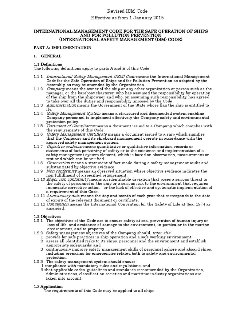 Ism Code | Safety | Verification And Validation