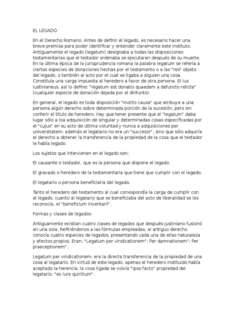 El Legado | PDF | Legado | Herencia