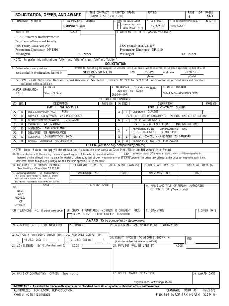 CBP Transportation Solicitation March 16 2012 | PDF | Background Check ...