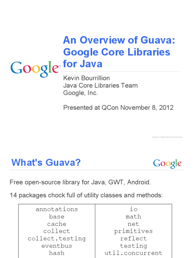 An Overview of Guava: Google Core Libraries For Java | PDF | Java (Programming Language ...