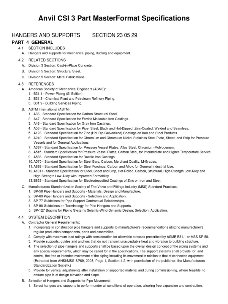 Hangers Supports | PDF | Pipe (Fluid Conveyance) | Structural Steel