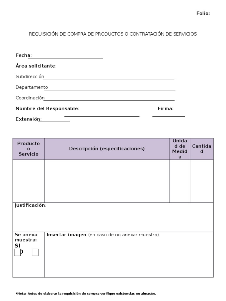 Formato de Requisición de Compra | PDF