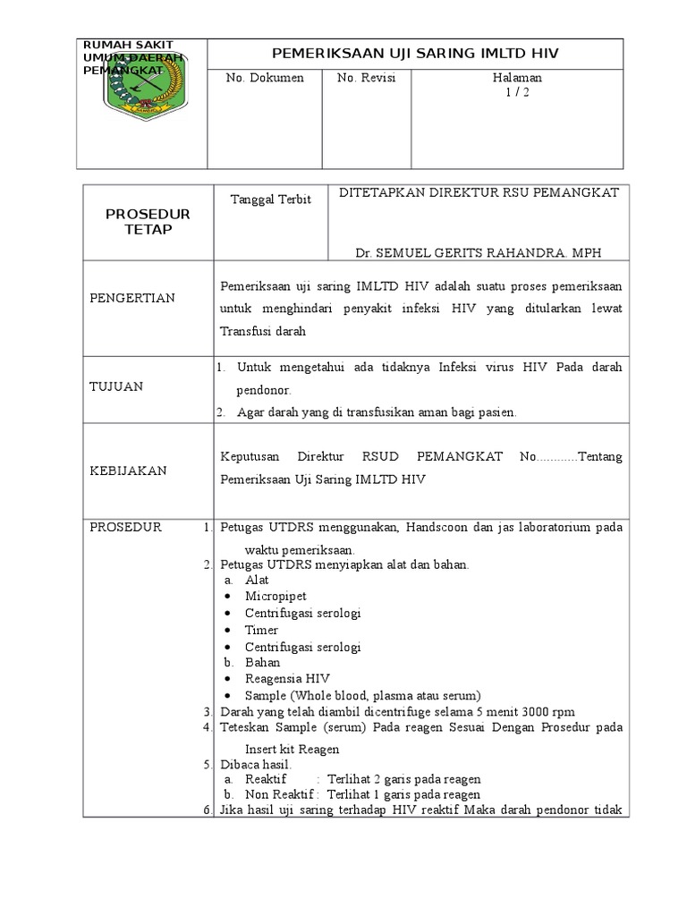 Spo Pemeriksaan Imltd Hiv | PDF