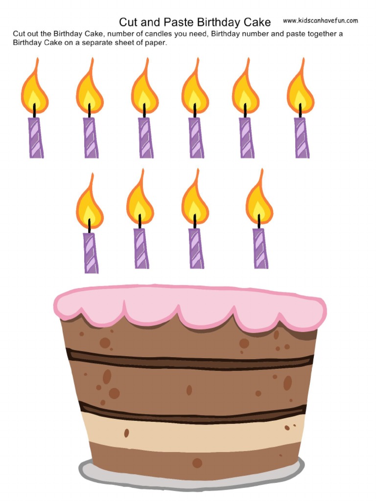 Cut and Paste Birthday Cake PDF | PDF