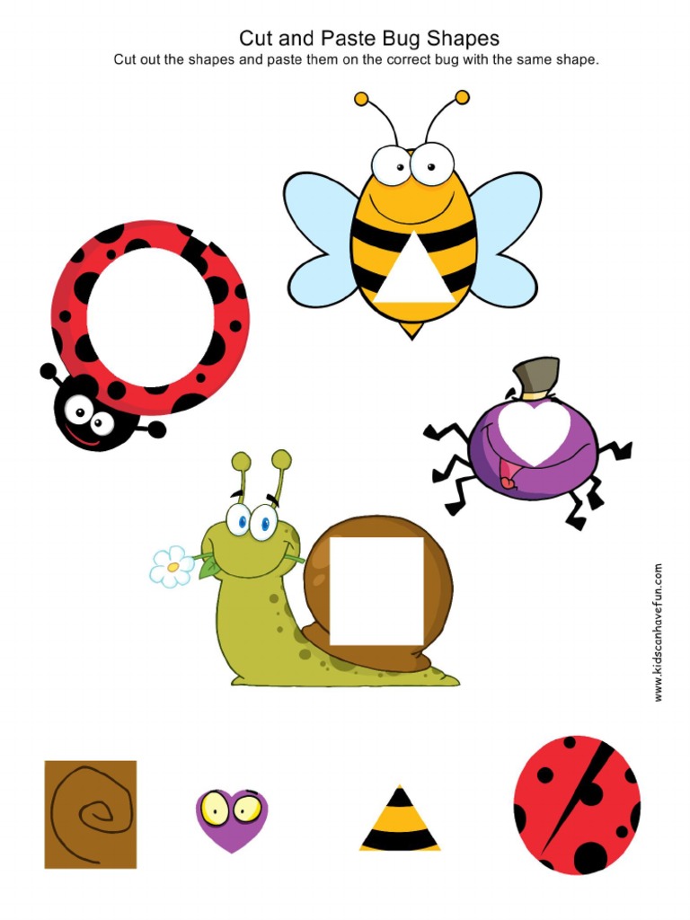 Cut and Paste Bug Shapes | PDF