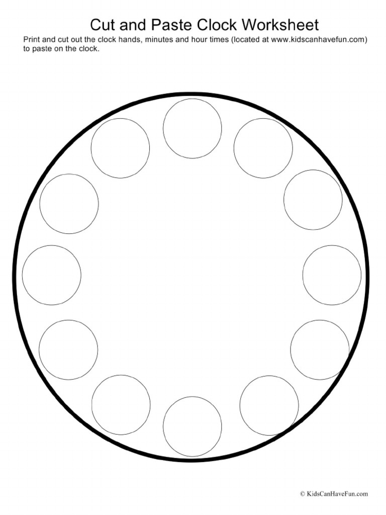 Cut and Paste Clock Worksheet | PDF