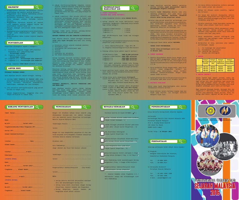 Borang Poster Menulis Esei Sejarah 2016 | PDF