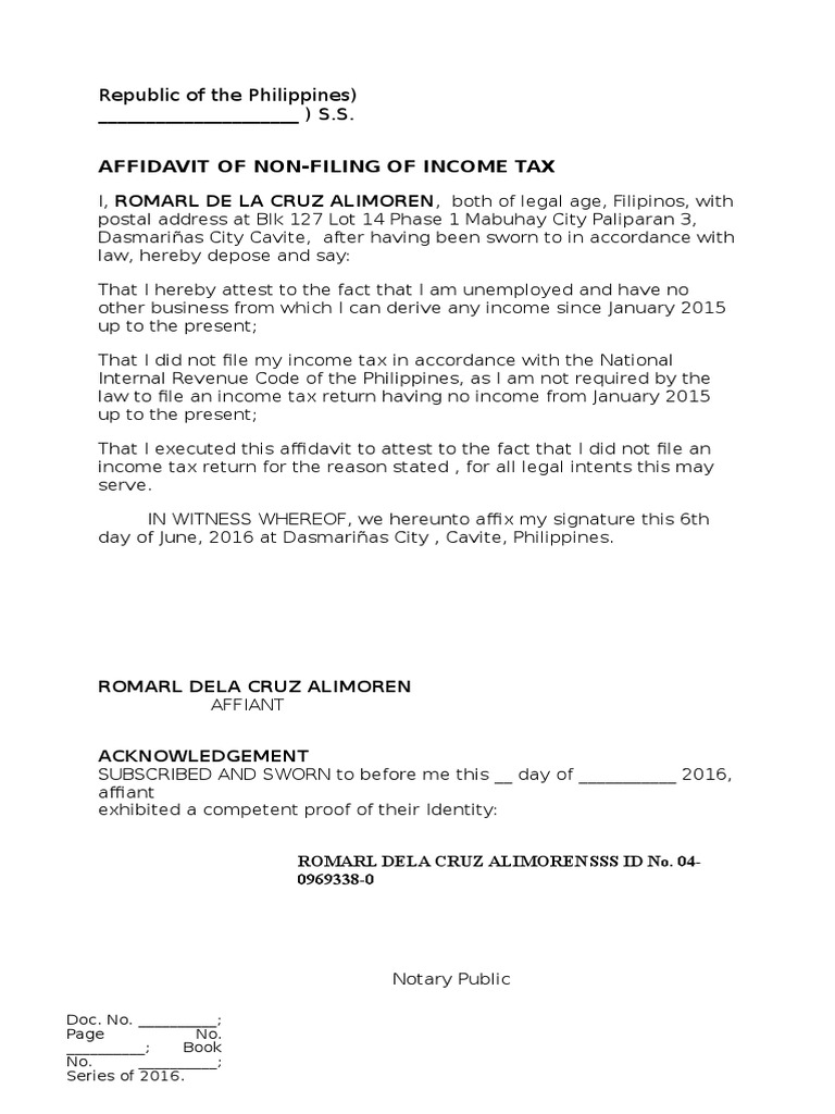 How To Get Certificate Of Non Filing Of Income Tax Return Philippines ...