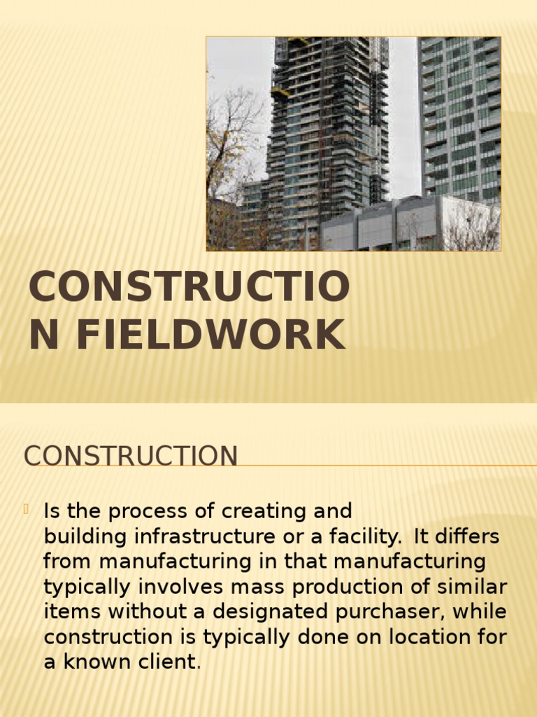 Overview Of Construction Fieldwork Pdf Loader Equipment Crane