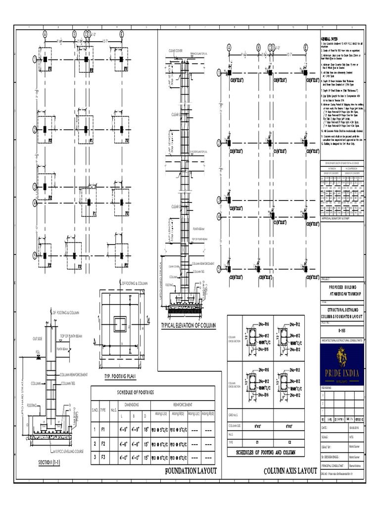 Column & Footing Layout | PDF | Building Engineering | Economic Sectors