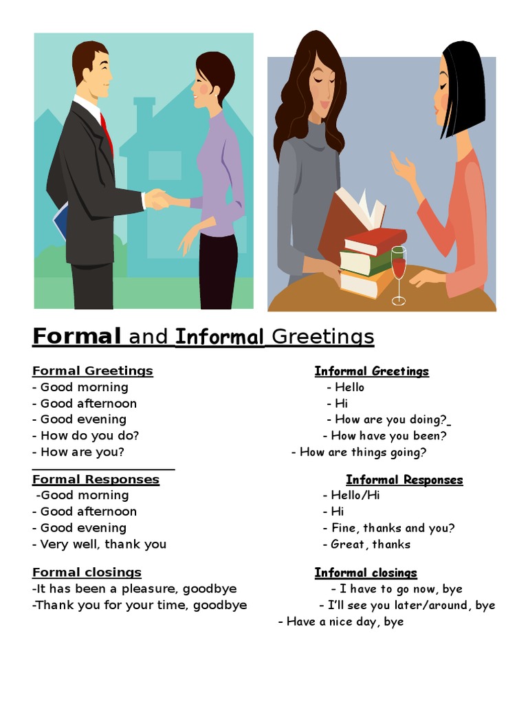 Formal Informal Greetings