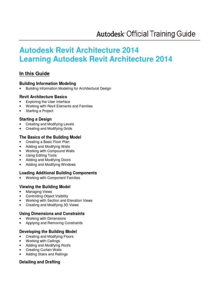 Learn Autodesk Revit Architecture 2014 | PDF | Autodesk Revit | Computing