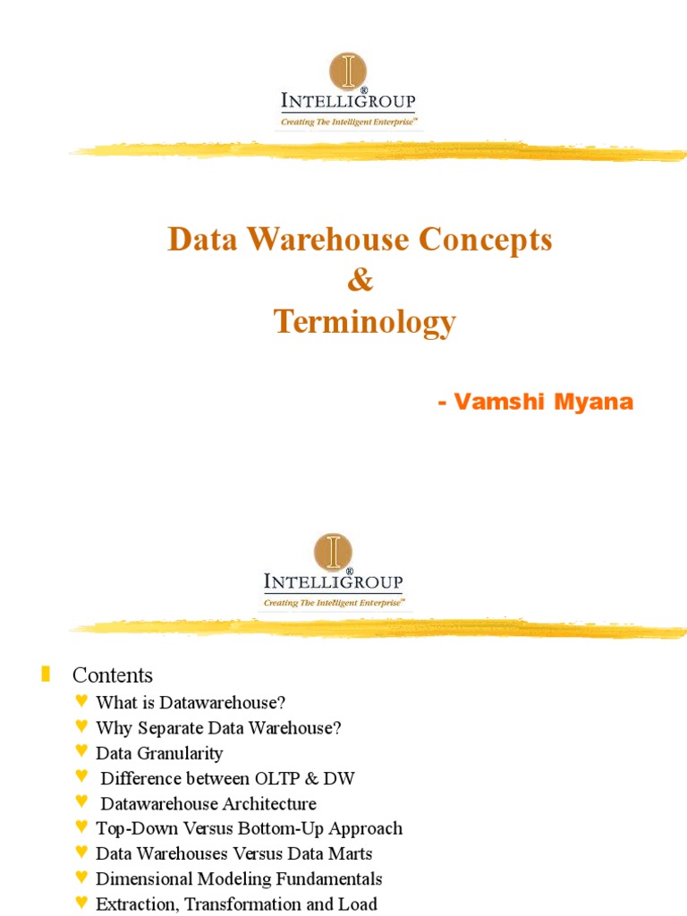 Data Warehouse Concepts and Terminology | PDF