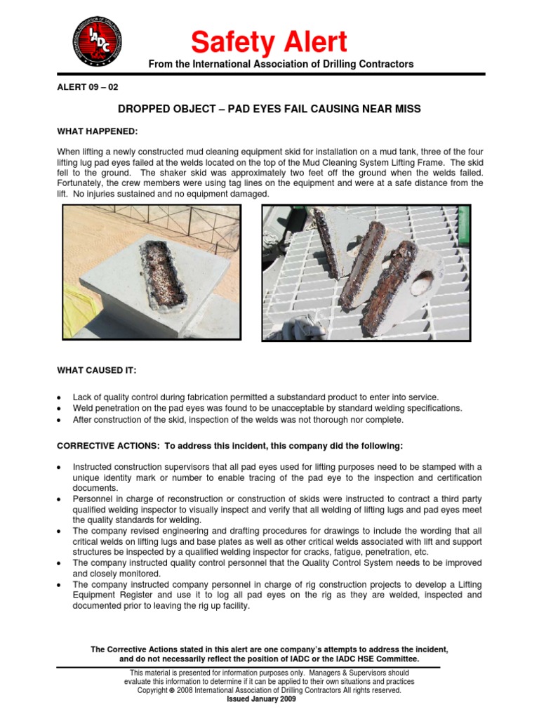 Pad Eye Failure | PDF | Drilling Rig | Welding
