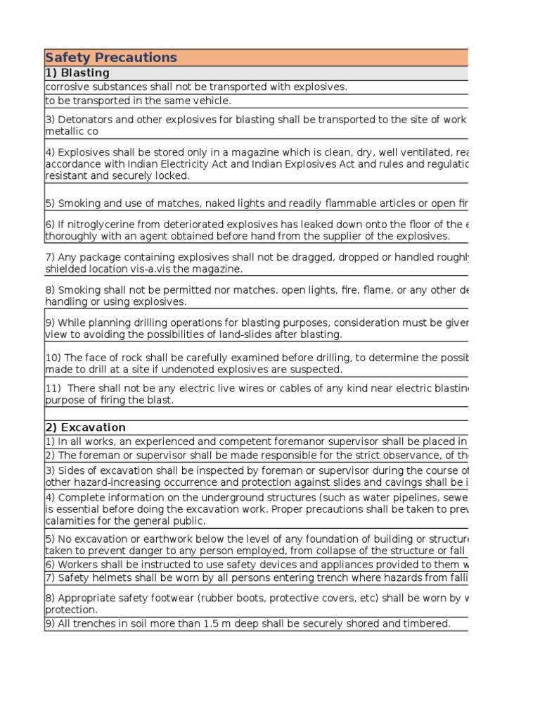 Civil Engineering Safety Guidelines | PDF | Scaffolding | Explosive ...