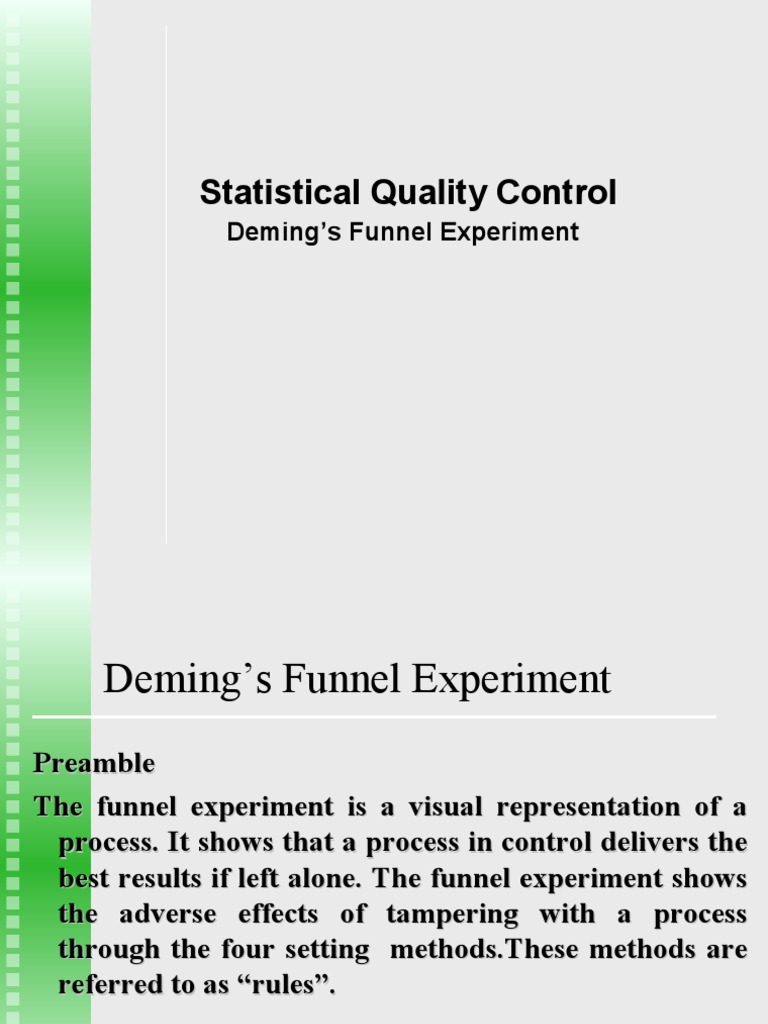Statistical Quality Control Deming S Funnel Experiment Pdf