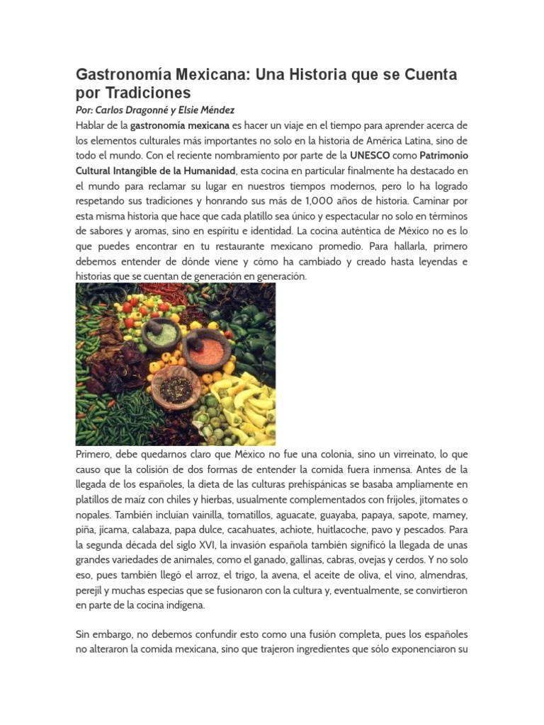 Gastronomía Mexicana | PDF | Cocina mexicana | Gastronomía