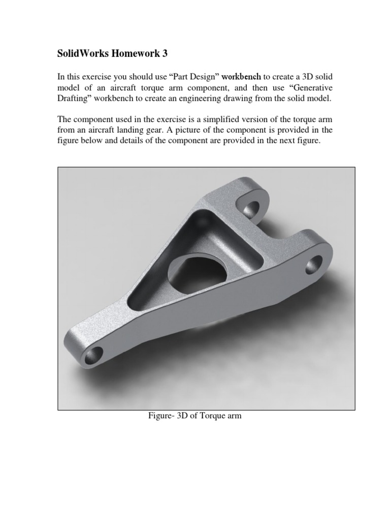 Aircraft Torque Arm Design in SolidWorks | PDF