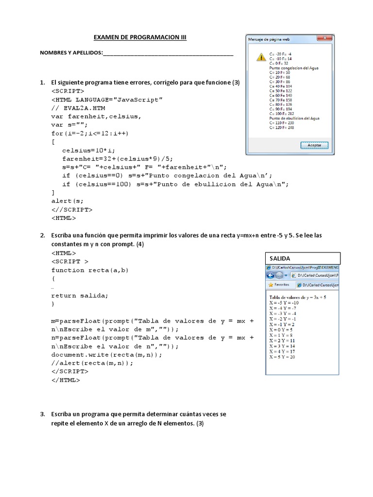 Examen de Programacion III | PDF | Tecnología e ingeniería
