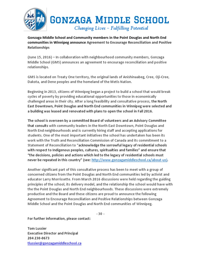 Gonzaga Reconciliation Agreement | PDF | Public Sphere