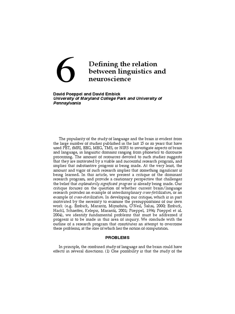 Ling Neuro | PDF | Neurolinguistics | Psycholinguistics