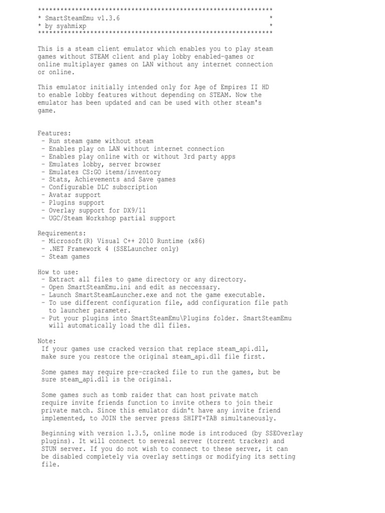 Smart Steam Emu | PDF | Application Programming Interface | Command Line Interface