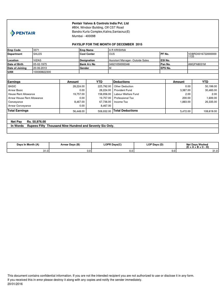 Emp Code Emp Name Department Cost Center PF No. Location Designation ...