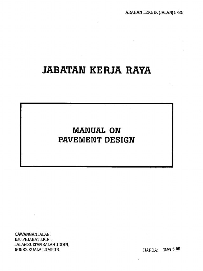 JKR Pavement Design Manual | PDF