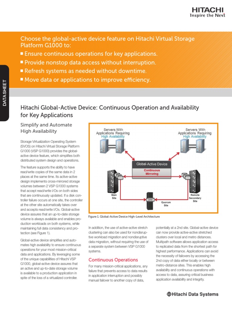 Hitachi Datasheet Global Active Device | PDF | Computer Data Storage ...