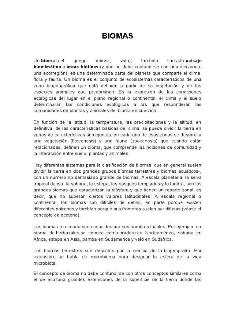 BIOMAS | PDF | Habitat | Los bosques