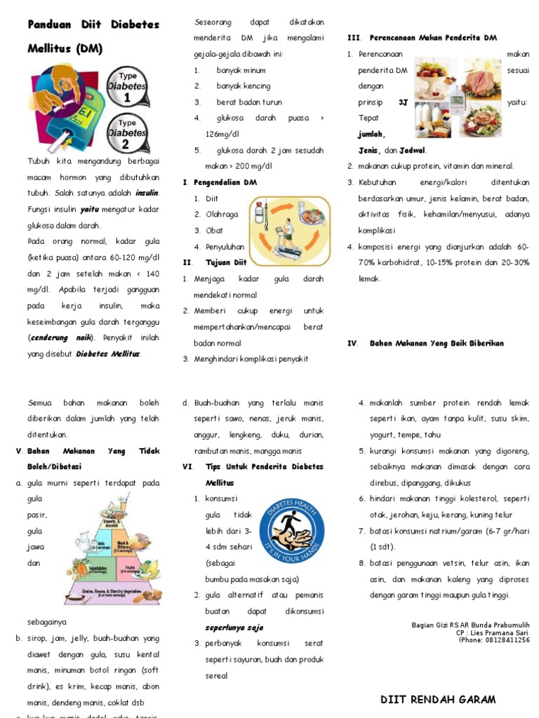 Leaflet Diabetes Dan Rendah Garam Bagus Dari Lies Hasil Edit | PDF