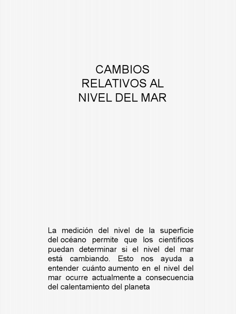 Unidad II - Cambios Relativos Al Nivel Del Mar | PDF | El nivel del mar ...