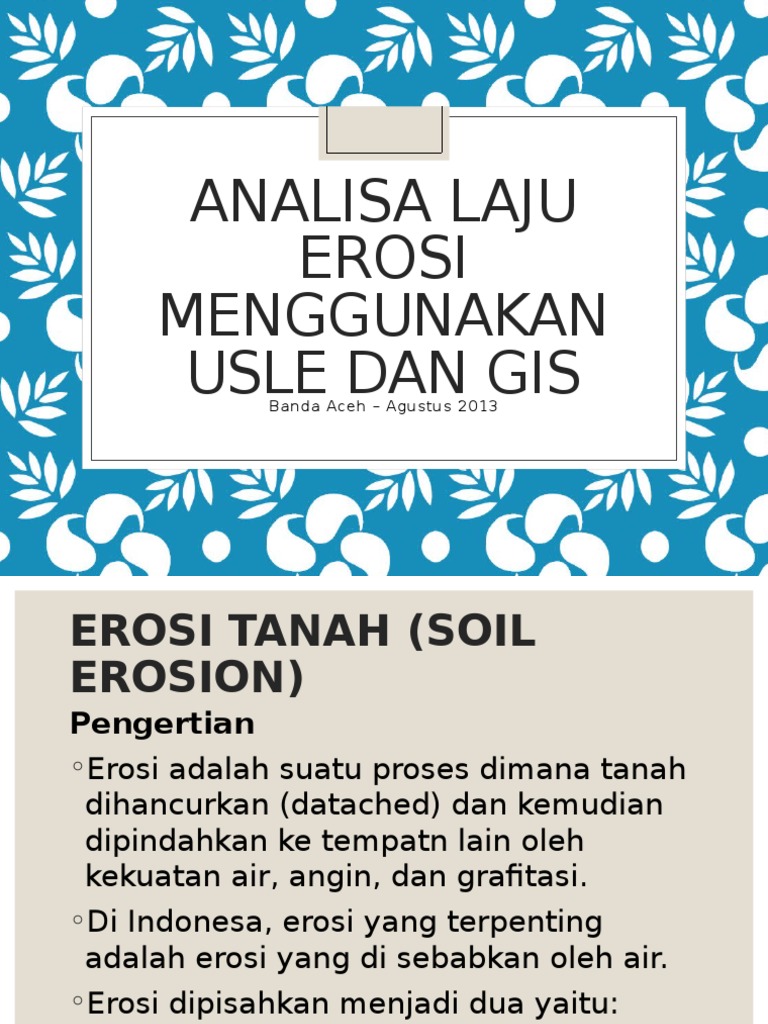 Analisa Laju Erosi Menggunakan USLE Dan GIS | PDF | Pergiliran Tanaman | Ilmu Tanah