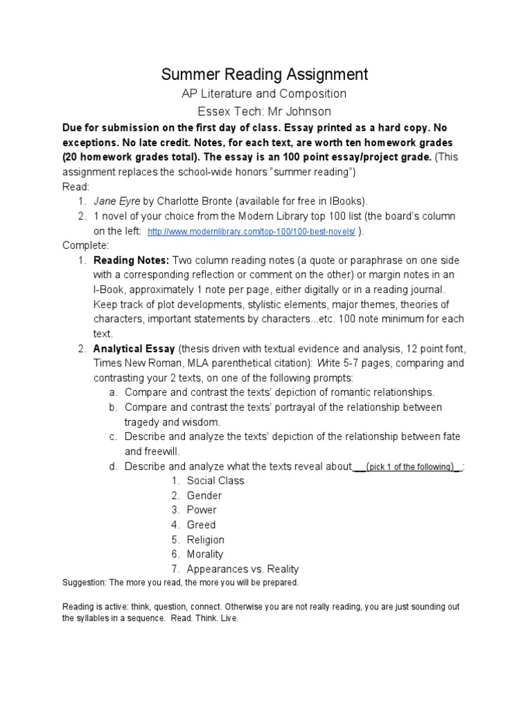 Ap Summer Reading | PDF