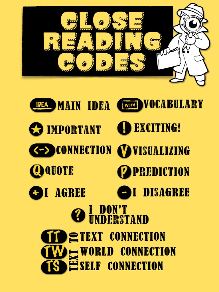 Close Codes Reading: Vocabulary Important Exciting! Connection ...