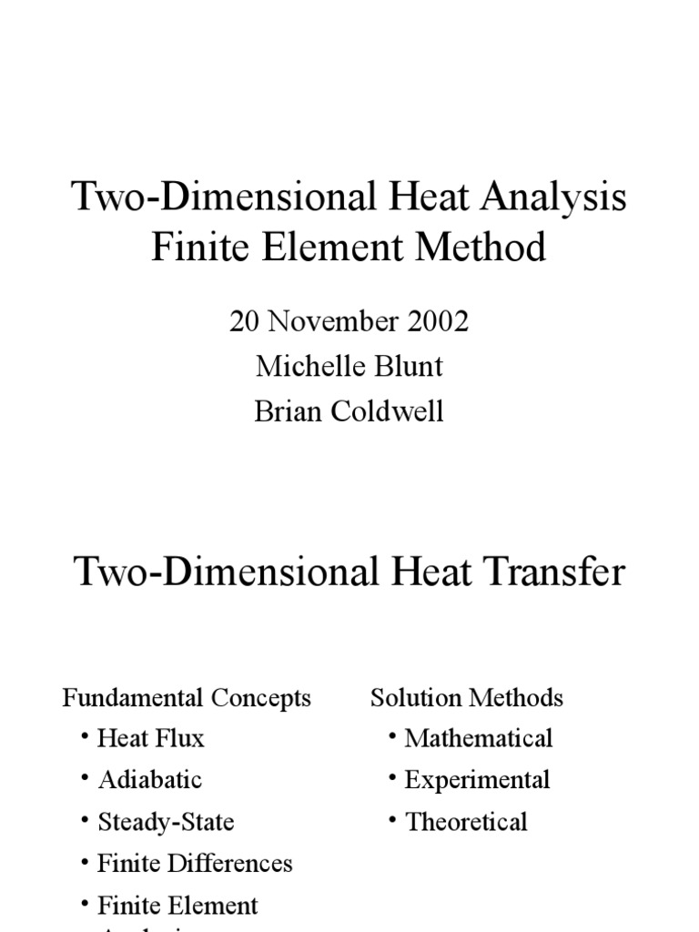 Heat Transfer Finite Element Method Thermal Conduction
