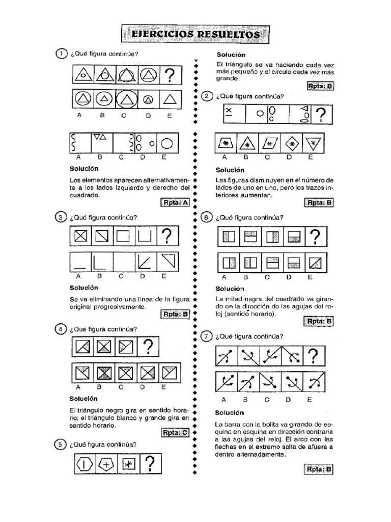 Ejercicios de Razonamiento Abstracto | PDF