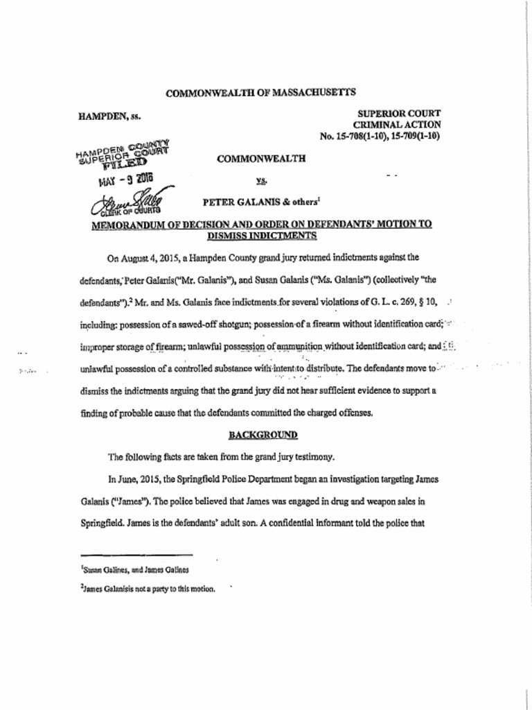 Decision in Drug and Gun Case Against Peter Galanis and Susan Galanis | PDF