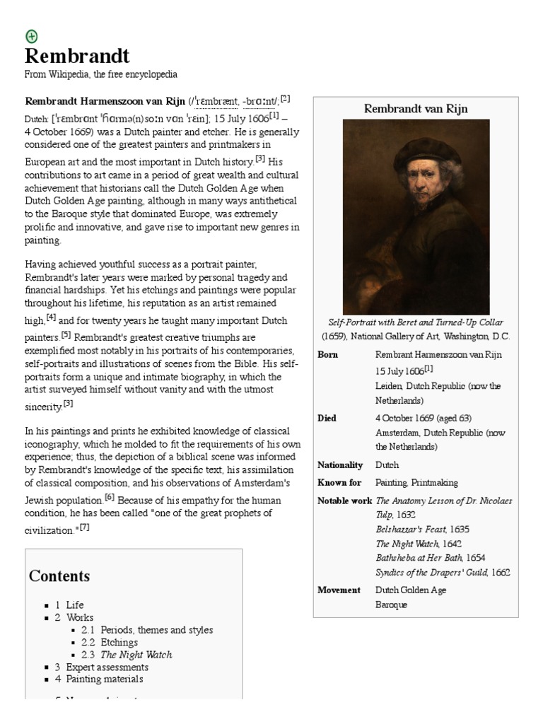 Rembrandt | PDF | Rembrandt | Paintings