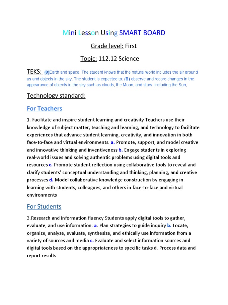 Minilessonusingsmartboard | PDF | Art