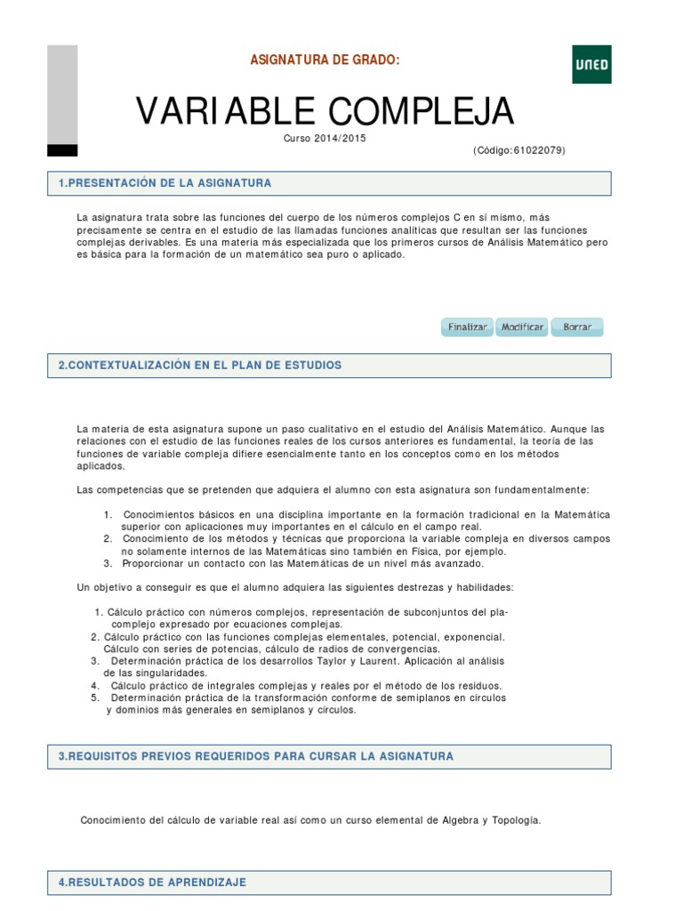 Variable Compleja | PDF | Métodos y materiales de enseñanza