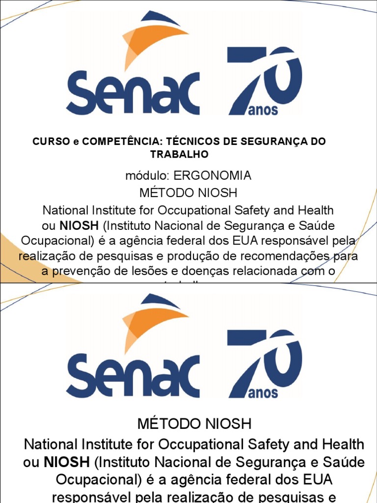 Niosh: Método para Análise Ergonômica de Levantamento de Cargas | PDF | Fatores humanos e ...