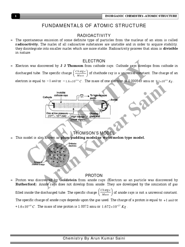 Atomic Structure PDF | Download Free PDF | Photoelectric Effect | Atomic Orbital