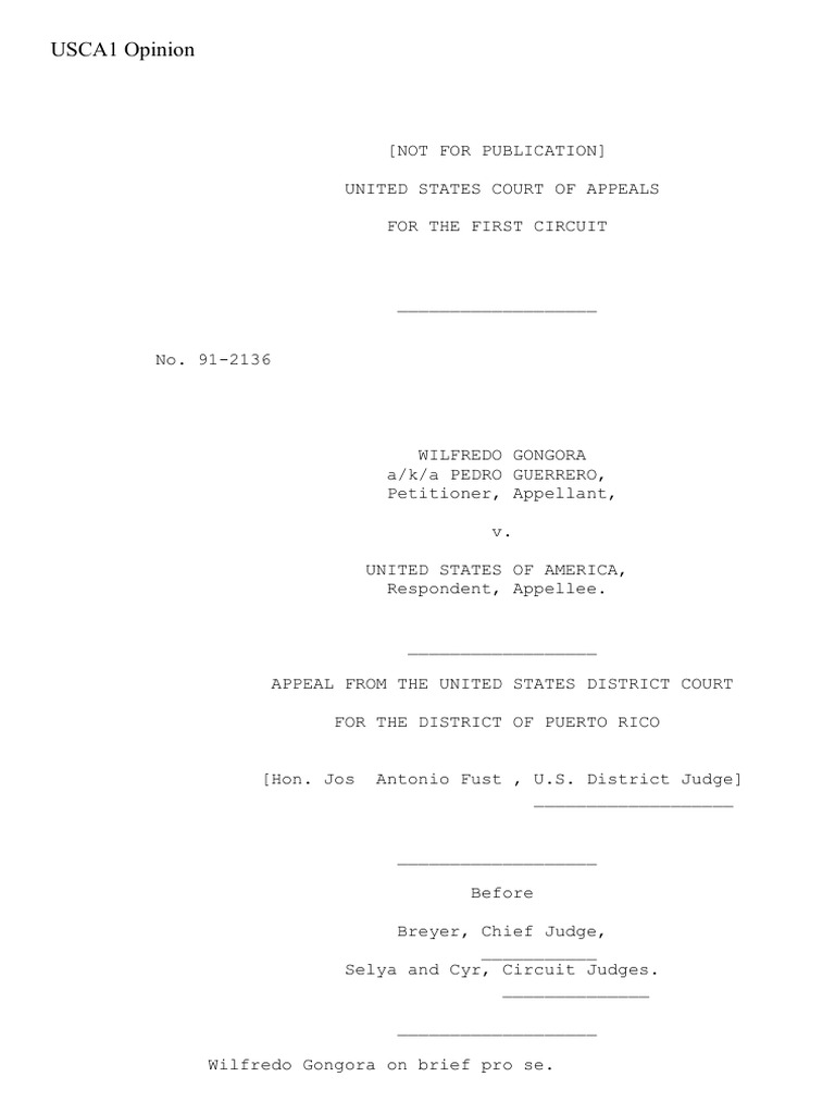 First Circuit Ruling on Gongora Appeal | PDF | United States Federal ...