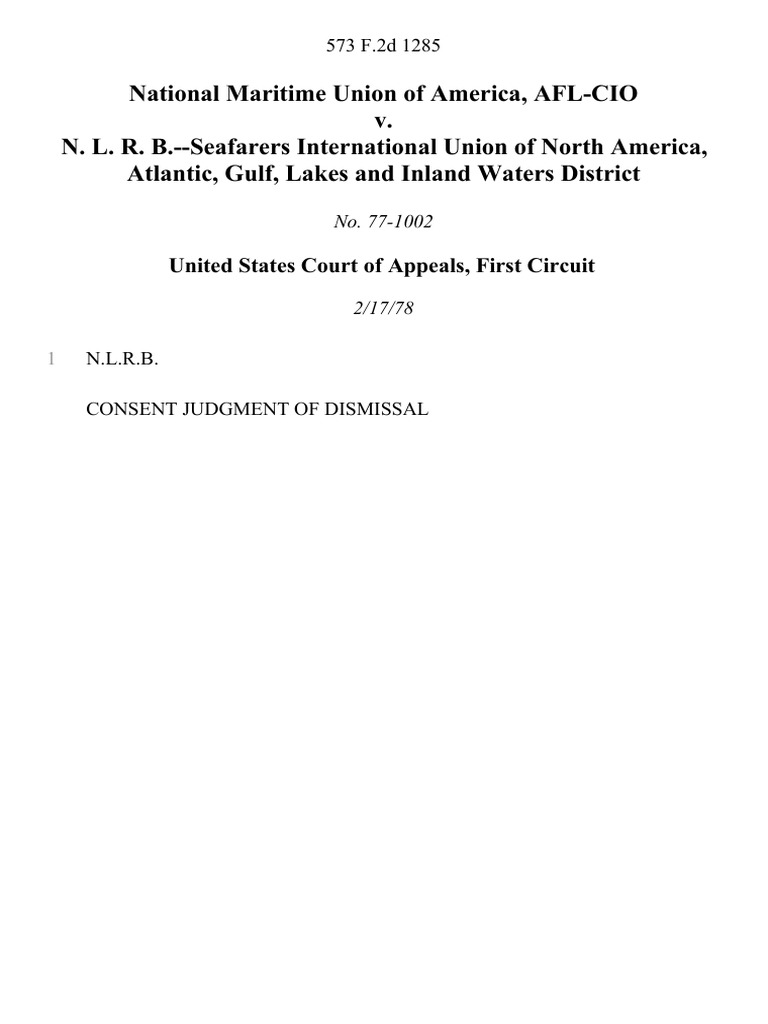 Maritime Union Legal Dismissal | PDF